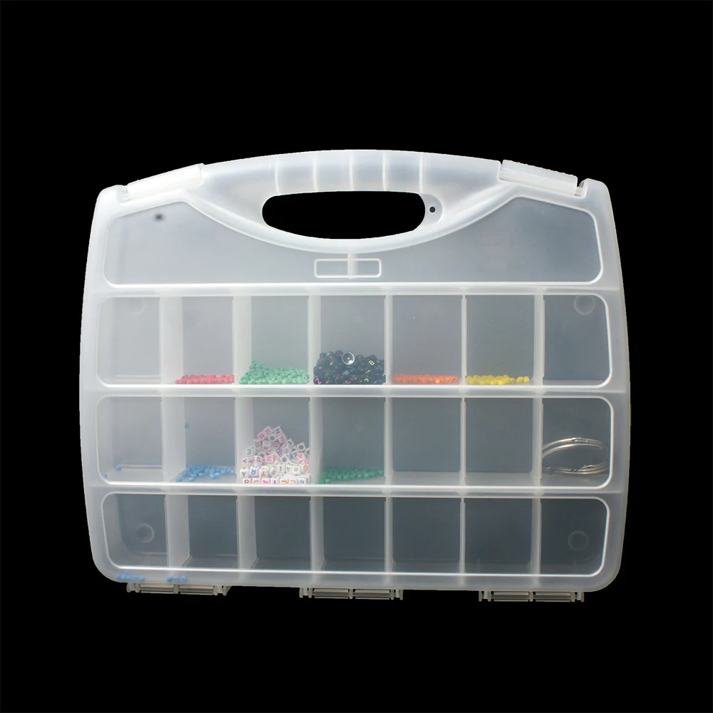 21990 Clear Plastic Handle Tool Storage Box Craft Organizer with 23 ...