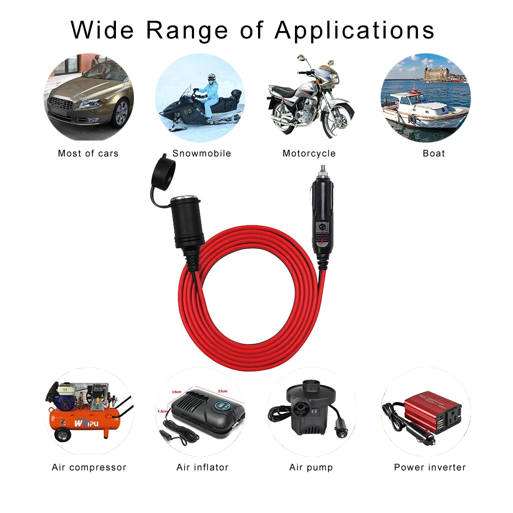 2m Cable DC Mini Car Fridge 24v Battery Cigarette Lead