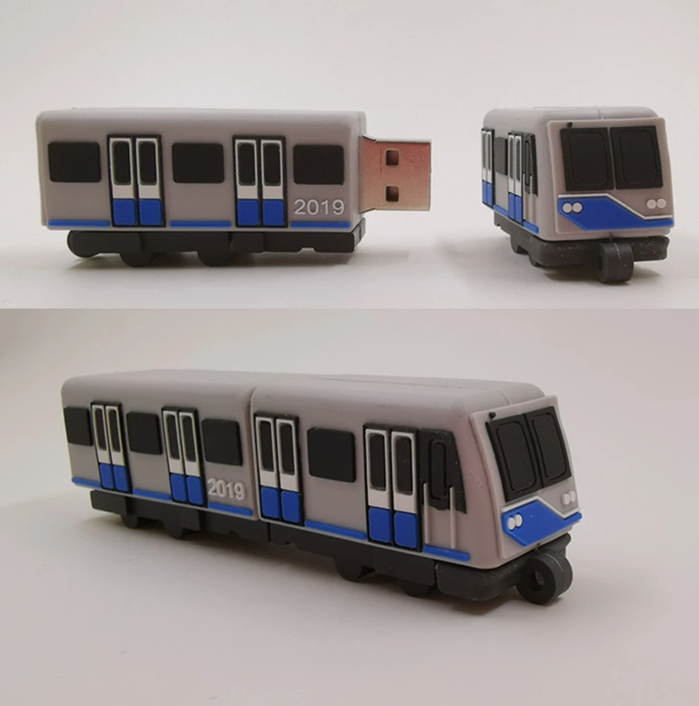 Gift Flash Drives Custom Logo 3d Pvc Usb Pendrive Train Shape Usb ...