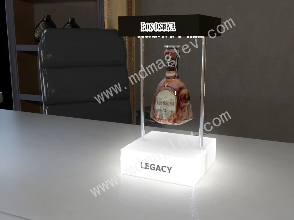 Acrylic Magnet Levitating Wine Whisky Bottle Display Stand
