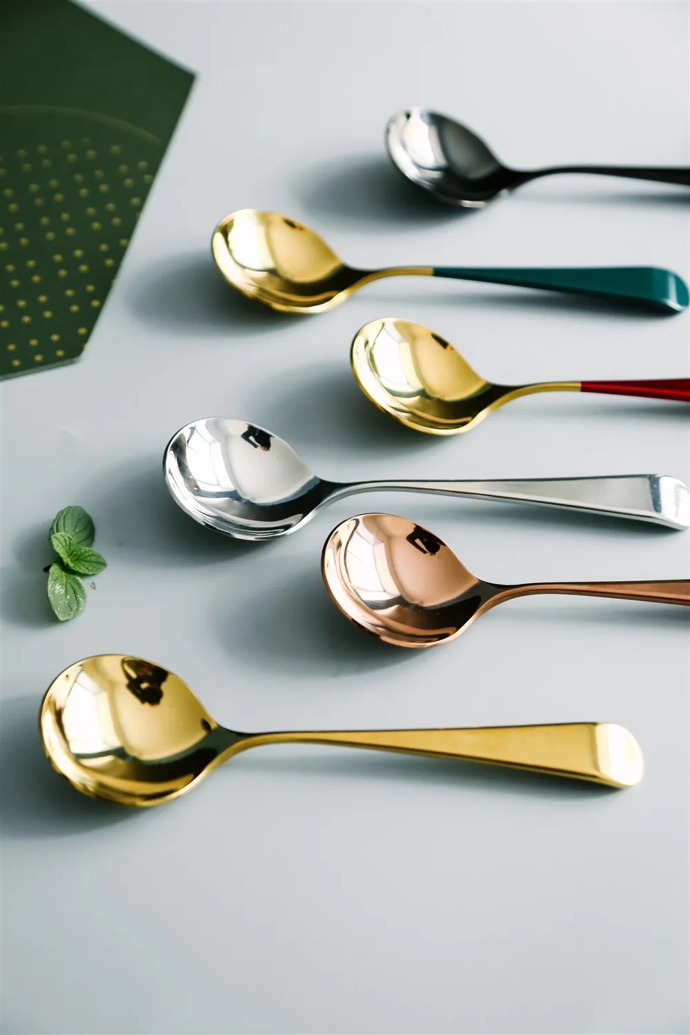 Children Cutlery Teaspoon Round Long Handle 304 18/10 Stainless Steel ...