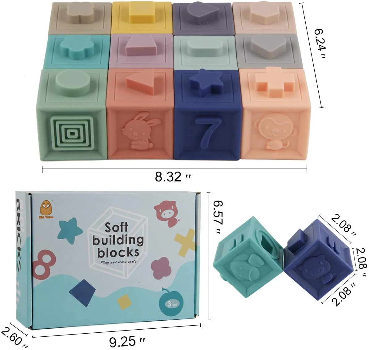 Eco-friendly Building Blocks Baby Toys Teether Toy Educational Squeeze ...