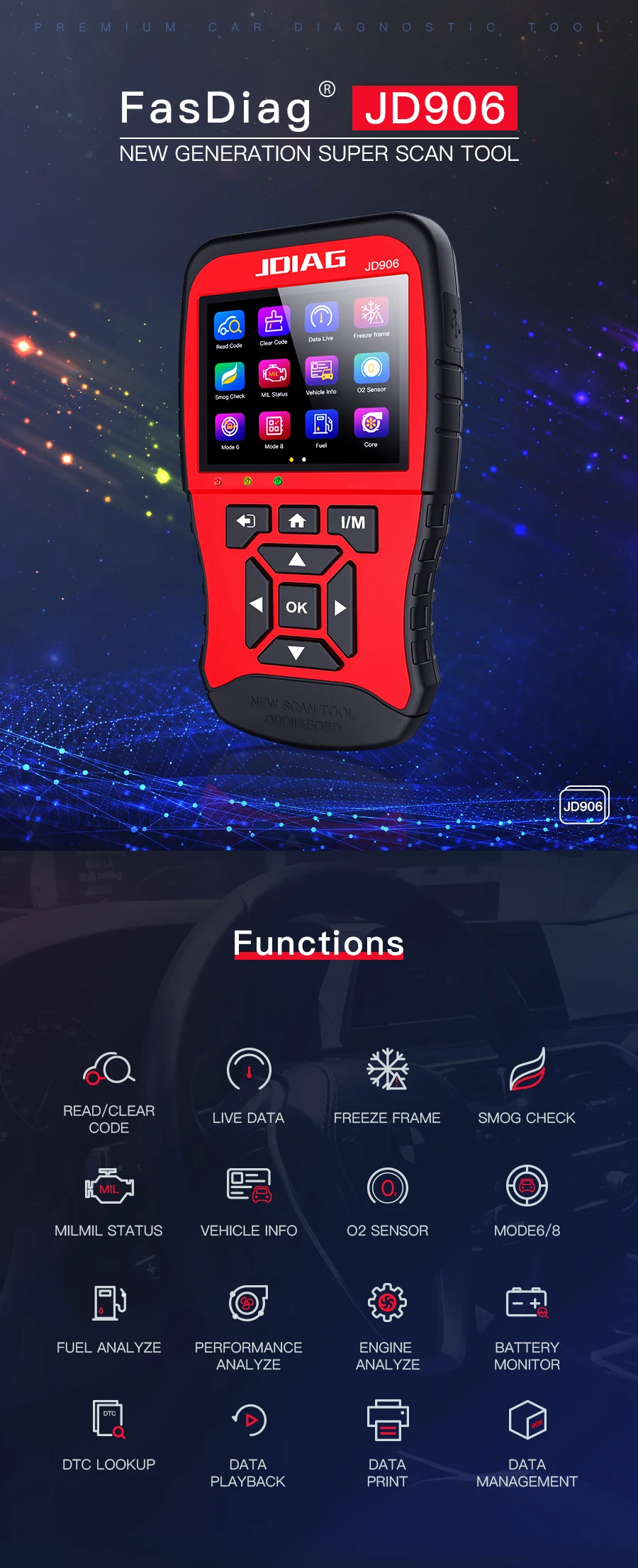 Jd906 Jdiag Code Reader Diagnostic Tool Manufacturer High Repurchase ...