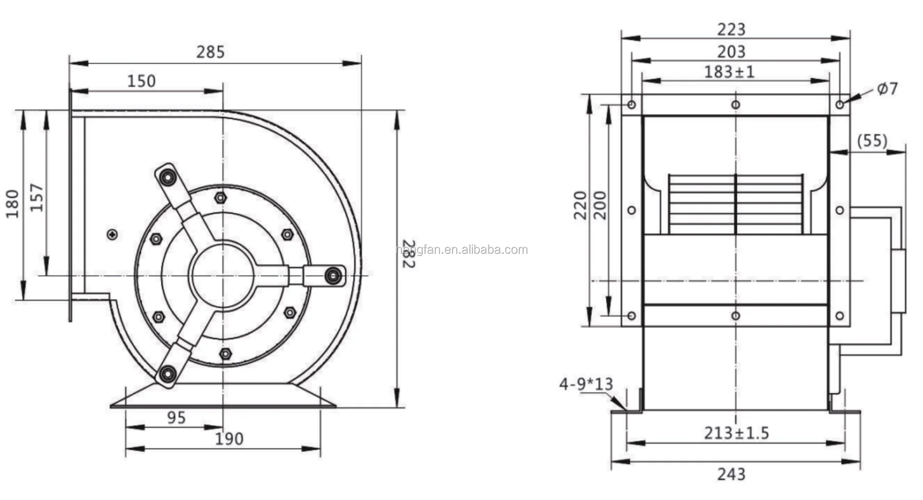 Ahu Ec Centrifugal Radial Fan Blower Large Airflow China Brand Reliable ...