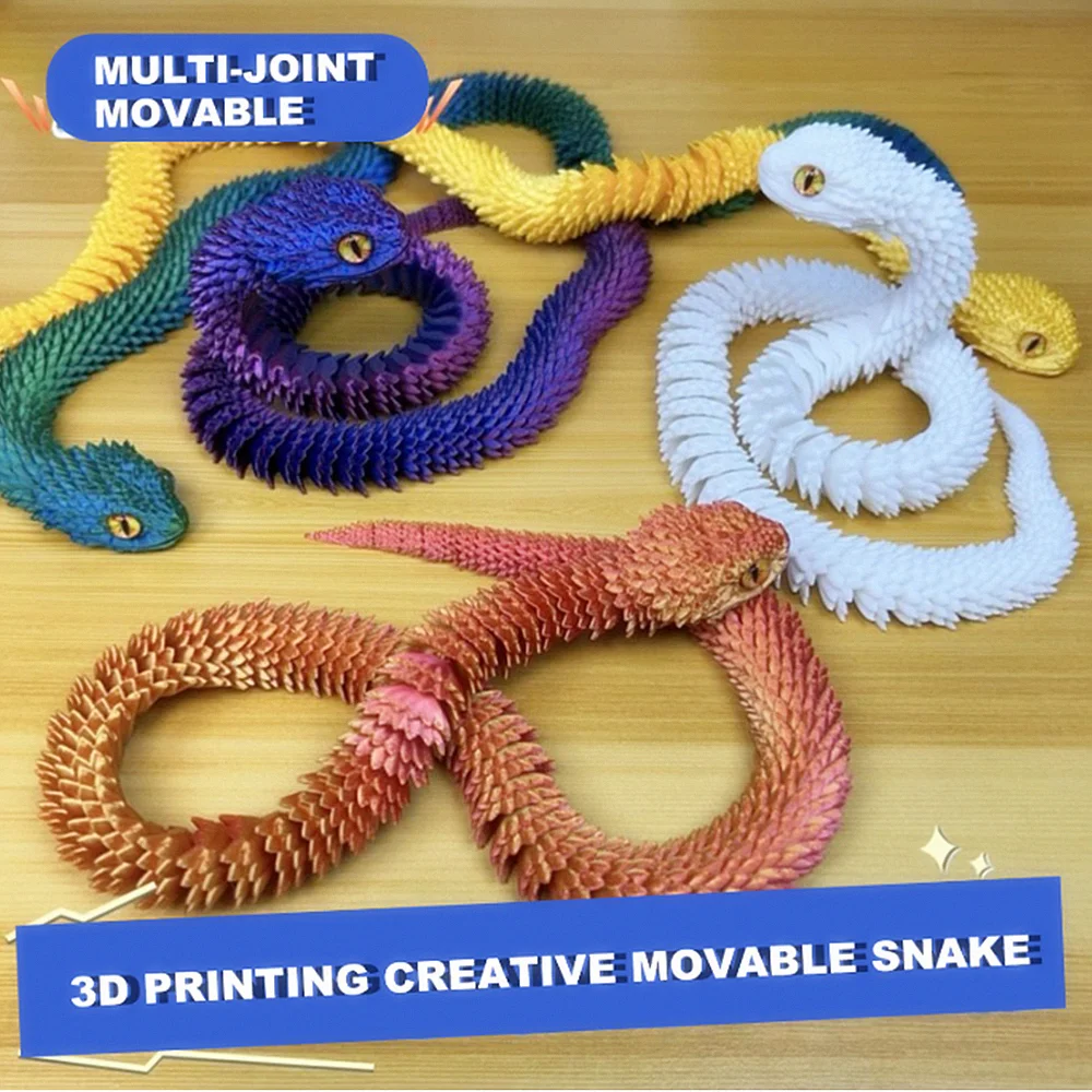 3D Printed Snake Figurine Movable Joints Snake Figure Articulated ...