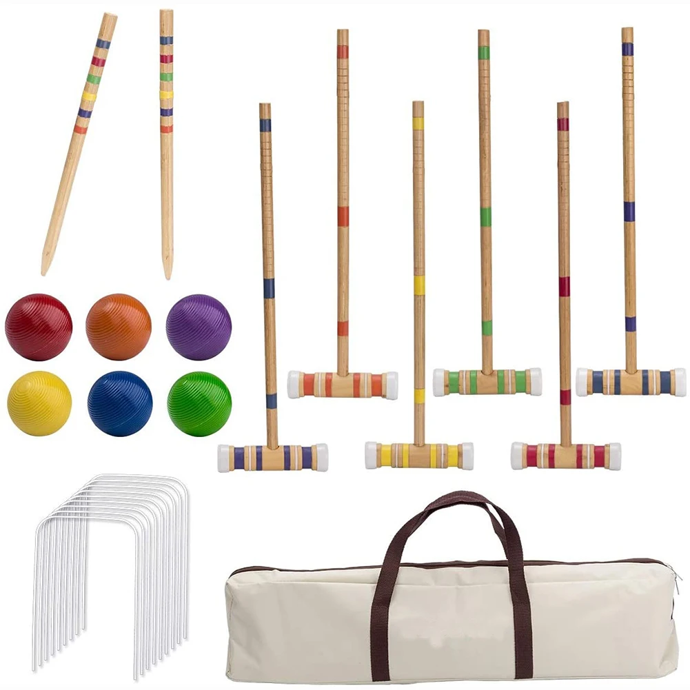 2-6 Players Croquet Set For Kids,32 Inch Gibbin Deluxe Crocket Game Set ...