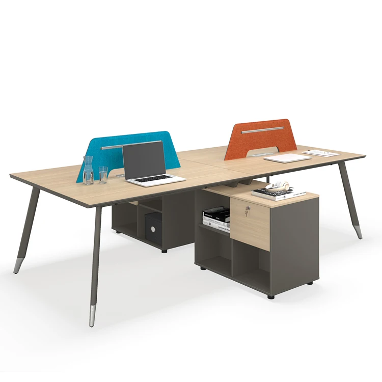 4 People Office Desk Partition E0 Mfc 4 Person Double Workstation ...