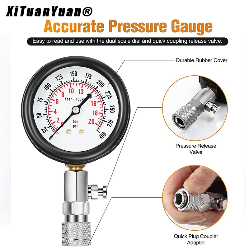 G324 Cylinder Pressure Gauge Test Compression Meter Vehicle Diagnostic ...