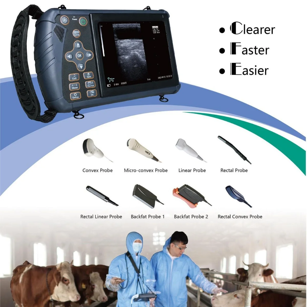 Handheld Veterinary Ultrasound System Wireless Ultrasonic Machine for ...