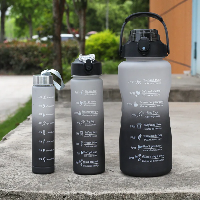 2023 Amazon Hot Sale 2l 3in1 Plastic Cartoon Kids School Water Bottle 3-piece Set Plastic Water ...