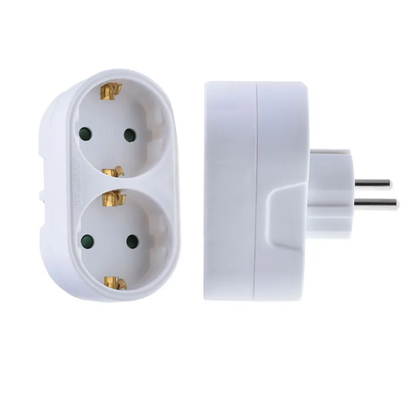 European Style 2 Way Power Extension Socket Schuko Euro Plug Adapter ...