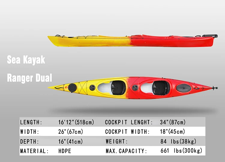 Kudo Kayak Tandem 5.18m Ranger Dual Kajak 2 Person Sea Kayak - Buy 2 ...