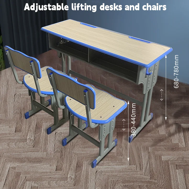 Students Double Desks and Chairs Wholesale Can Be Lifted School ...