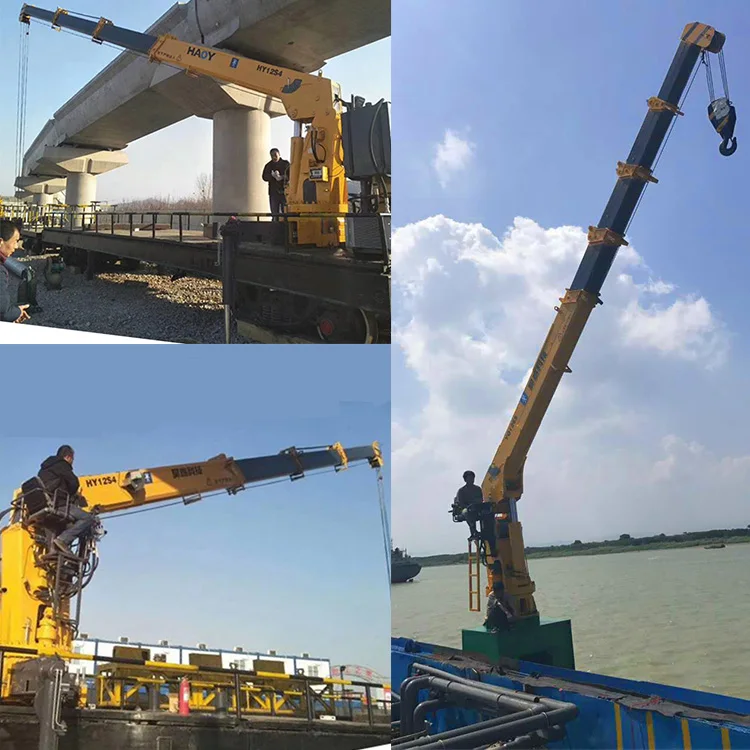 12ton Hydraulic Cranes - 360 Degree Rotation Marine Folding Boom Crane ...