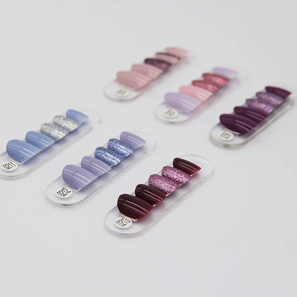 Wholesale Hot Nail Tips 24pcs Purple blue pink Glitter Artificial Nail wholesale-hot-nail-tips-24pcs-purple-blue-pink-glitter-artificial-nail