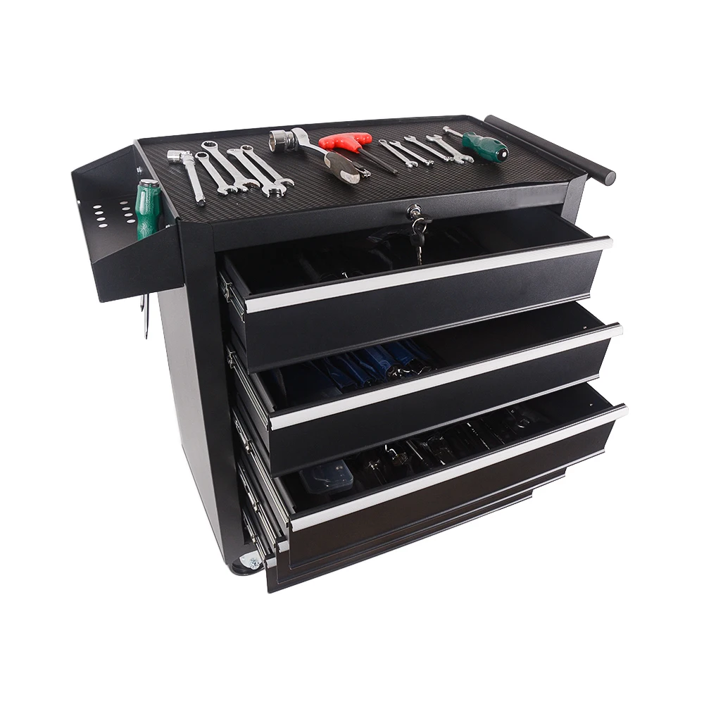 Black Motorcycle Tool Cabinet Rolling Tool Box Cabinet Chest Storage ...