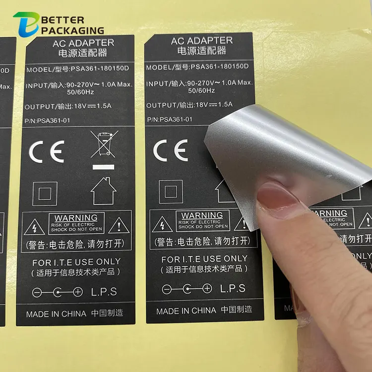 Professional Custom Label Printing Matte Black Sticker Aluminum Foil ...