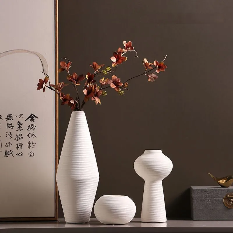 Nordic Simple White Ceramic Vase - Perfect for Home Decor