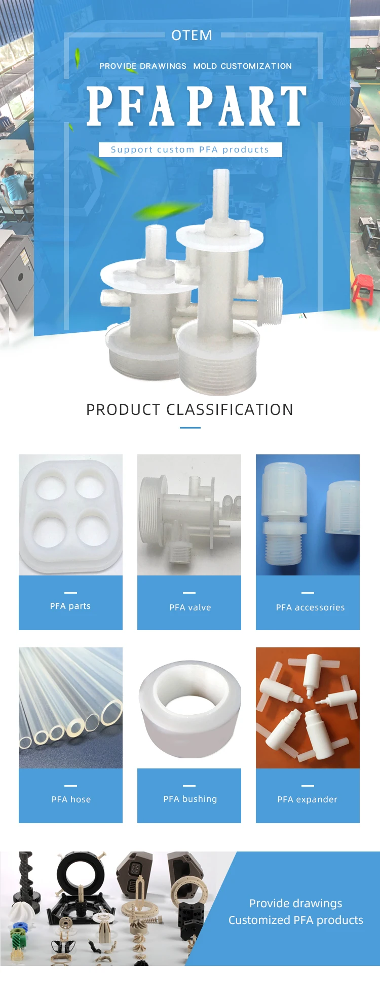 Customized Clear Pfa Plastic Tubes Injection Molding Fitting - Buy Pfa ...