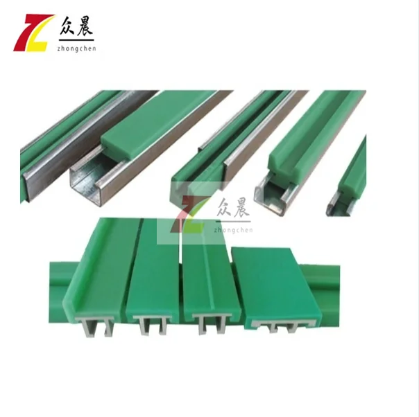 Wear Resistant Plastic Chain Guide Rail Custom Length Green White Uhmwpe Plastic Guide Rail ...