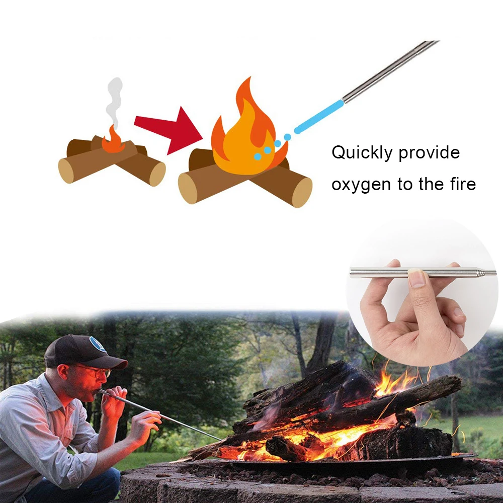 Campfire Wild Camping Fire Blower Pipe - Portable & Collapsible