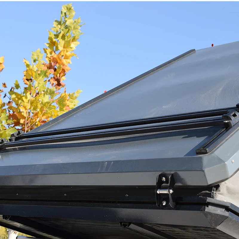 Outdoor Roof Top Tent Hard Shell Aluminum With Roof Rack Clamshell Roof ...