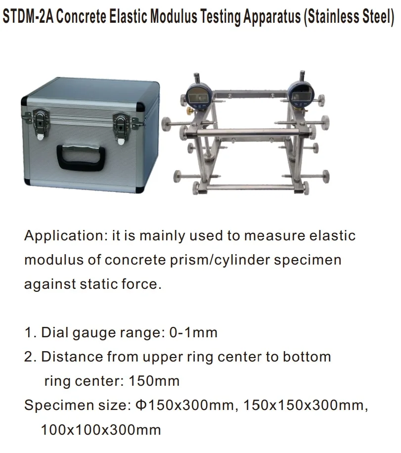 Stdm 2a Concrete Elastic Modulus Testing Apparatus Stainless Steel