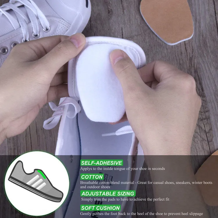 Adhesive Sticky Insole Wool Felt Tongue Pads for Shoes
