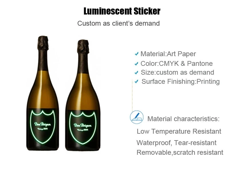Led Label Luminous Sticker Waterproof Light Up Label For Champagne Wine ...