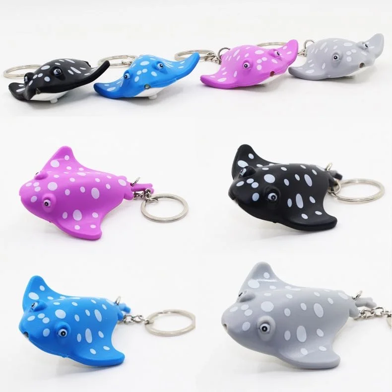 Manta Ray LED Sound Keychain - Creative Sea Animal Gift