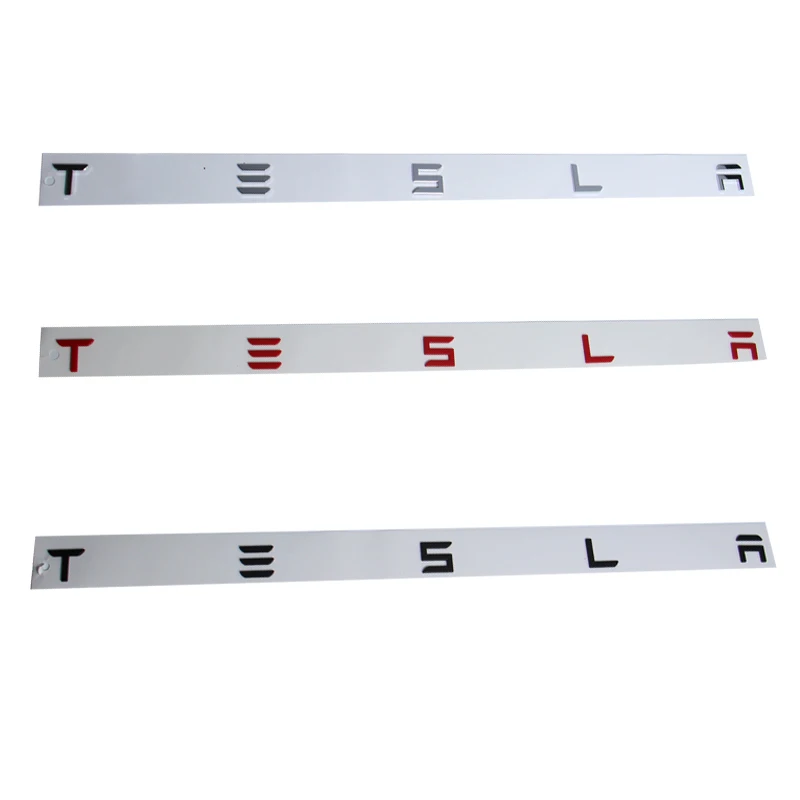 Carest Trunk Letter Sticker For Tesla Logo Letters Tail Letter Label ...