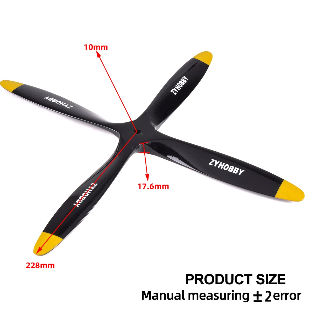 4 Blade Black +yellow Gasoline Power Beech Wooden Propeller Cw Tractor ...