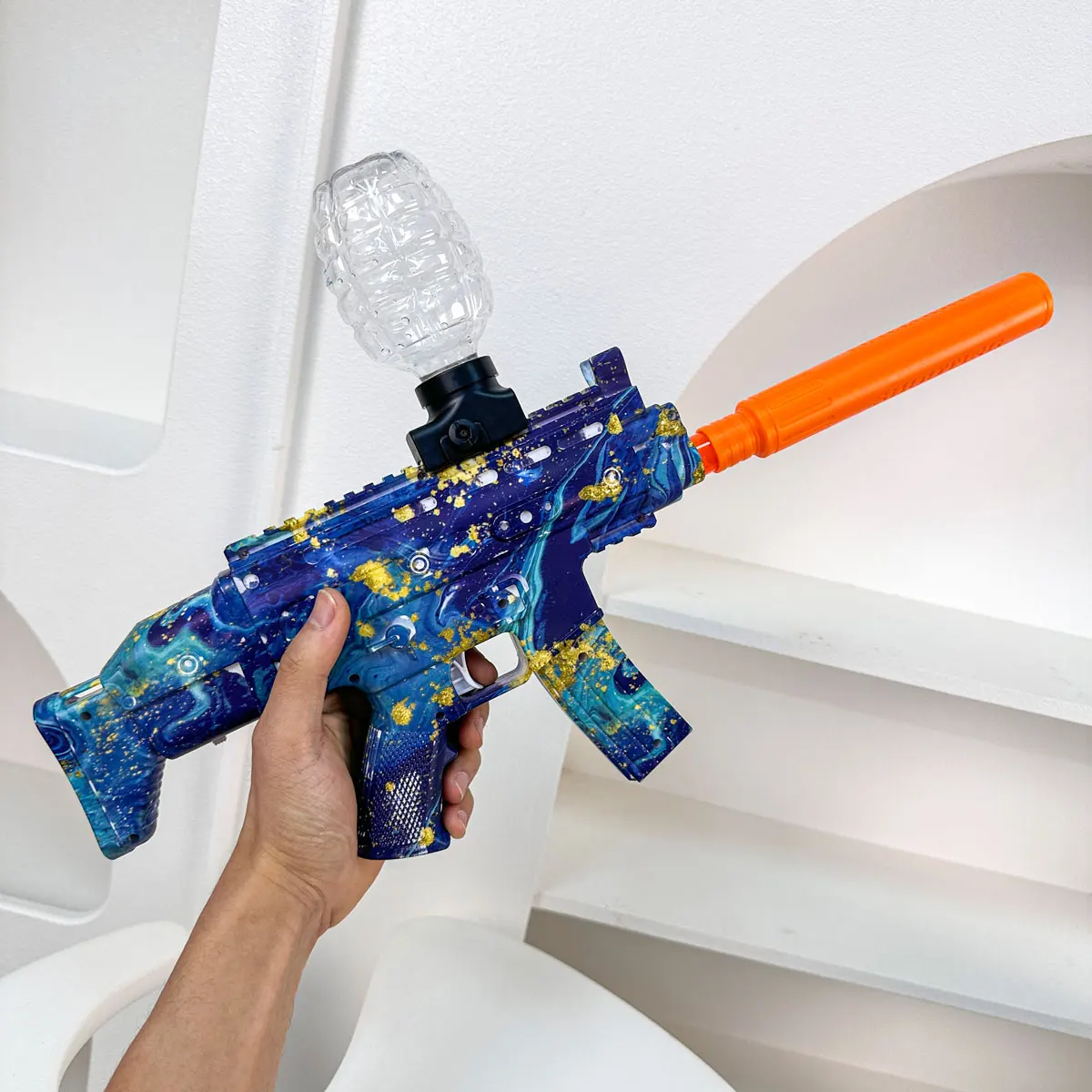 Scar Muffler Electric Water Bomb Gun Soft Bullet Gel Bal Toy Splash Gel Ball Blaster Water Bomb ...