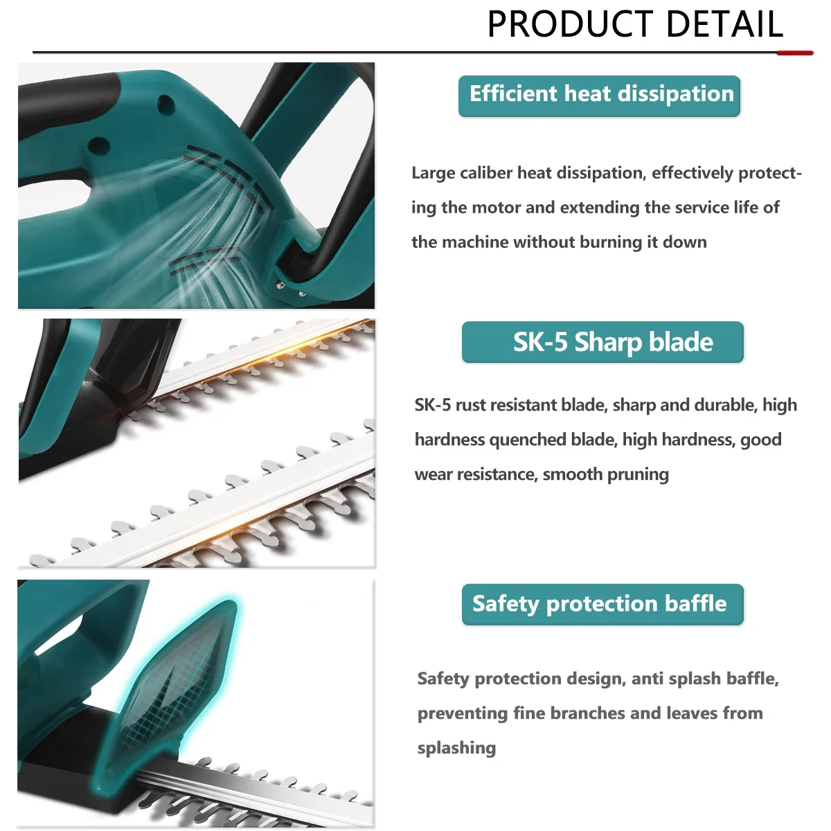 21V Electric Grass Shrub Shear Hedge Trimmer Home Garden Pruner Pruning ...