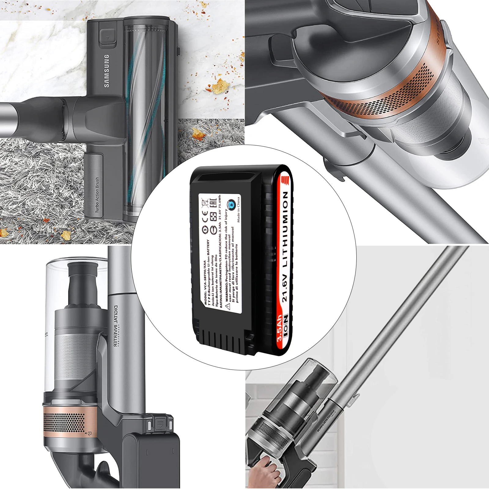 3.5ah Lithium Ion Battery for Samsung Jet 90 Vacuum Cleaner