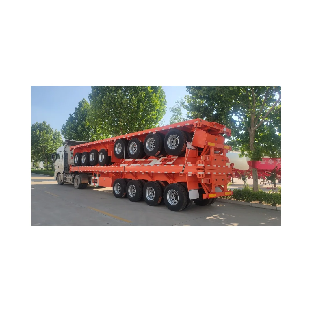 4 Axis Flat Container Semi-trailer Customizable Chinese Factory Quick ...