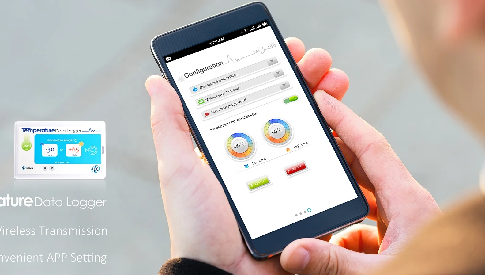 Nfc Rfid Iot Sensor Temperature Logger Monitor Temperature Check Device ...