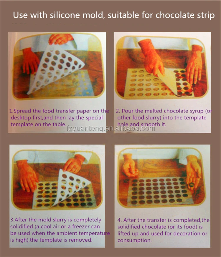 Custom Heart-Shaped Chocolate Transfer Sheets for Birthday Cakes - OEM