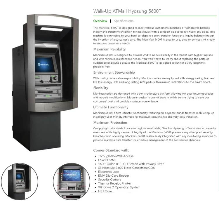 Hyosung 5600T ATM Machine - High Quality & Reliable Parts