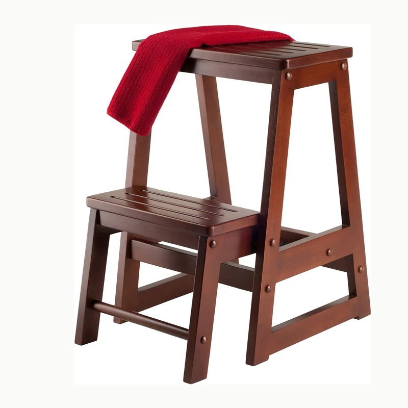 Folding Step Stool With Two Levels for Low and High Reaches Foot Stool ...