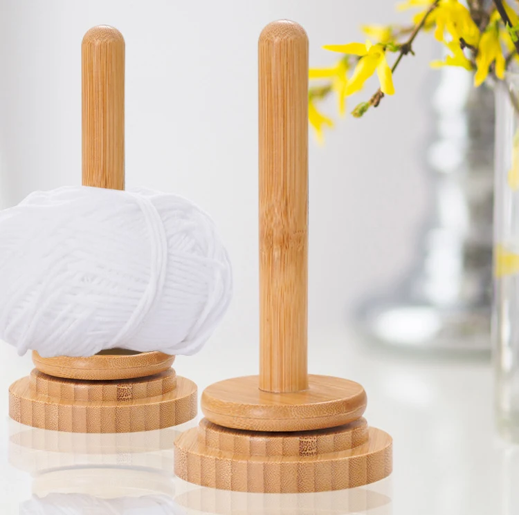 Wooden Wool Stand Desktop Yarn Spool Stand Simple Wind Spool Storage ...