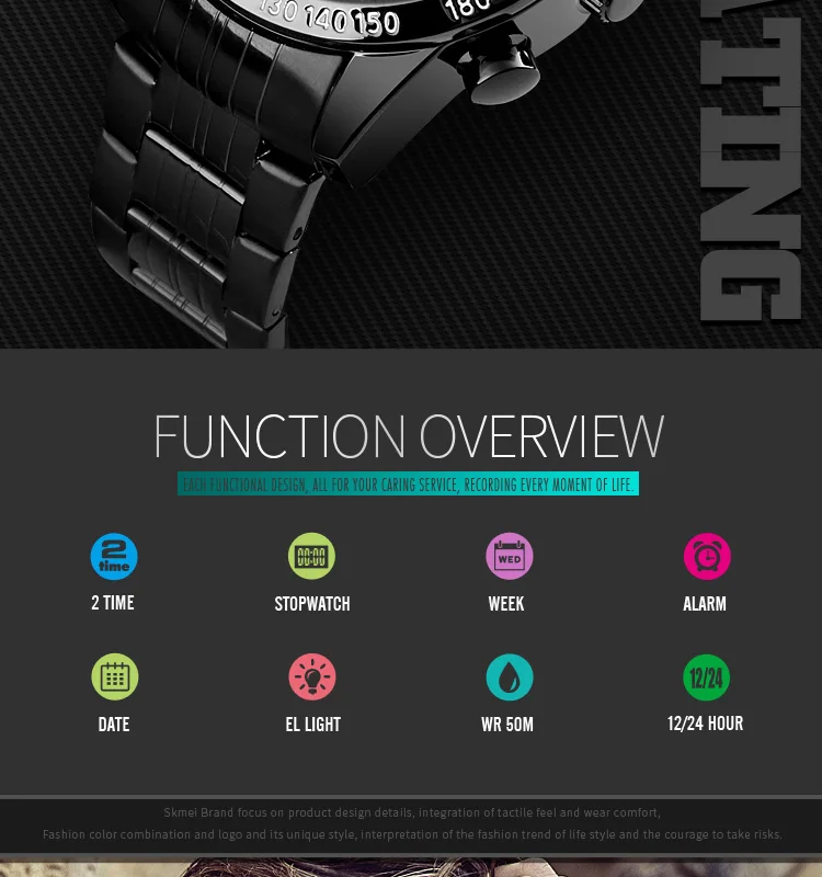 Luxury Men's Watch - Branded Logo Skmei Waterproof Chronograph