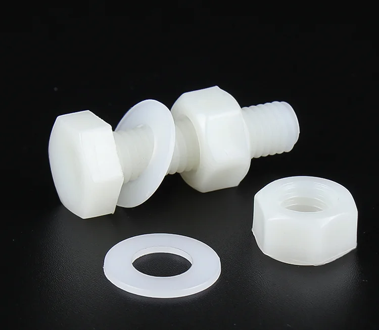 Din933 M3-m20 Nylon Hexagon Screws Nuts Washers Plain Plastic Insulated ...
