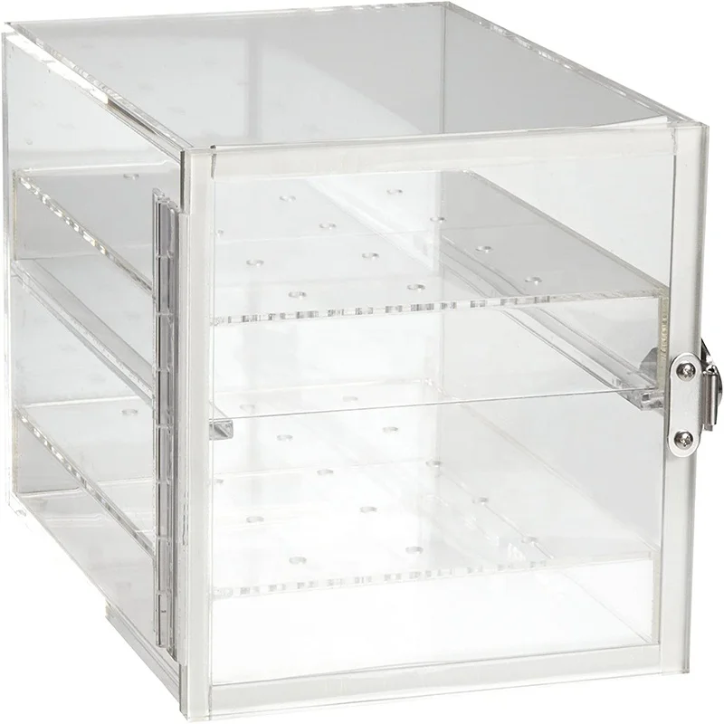 Transparent Acrylic Desiccator Cabinet 3 Tier Perpsex Lockable Cabinet ...