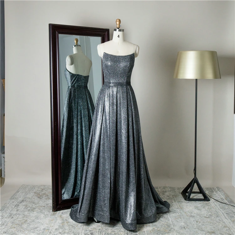 Sexy Formal Gown Dress Simple Design Strapless A-line Long Prom Dress ...