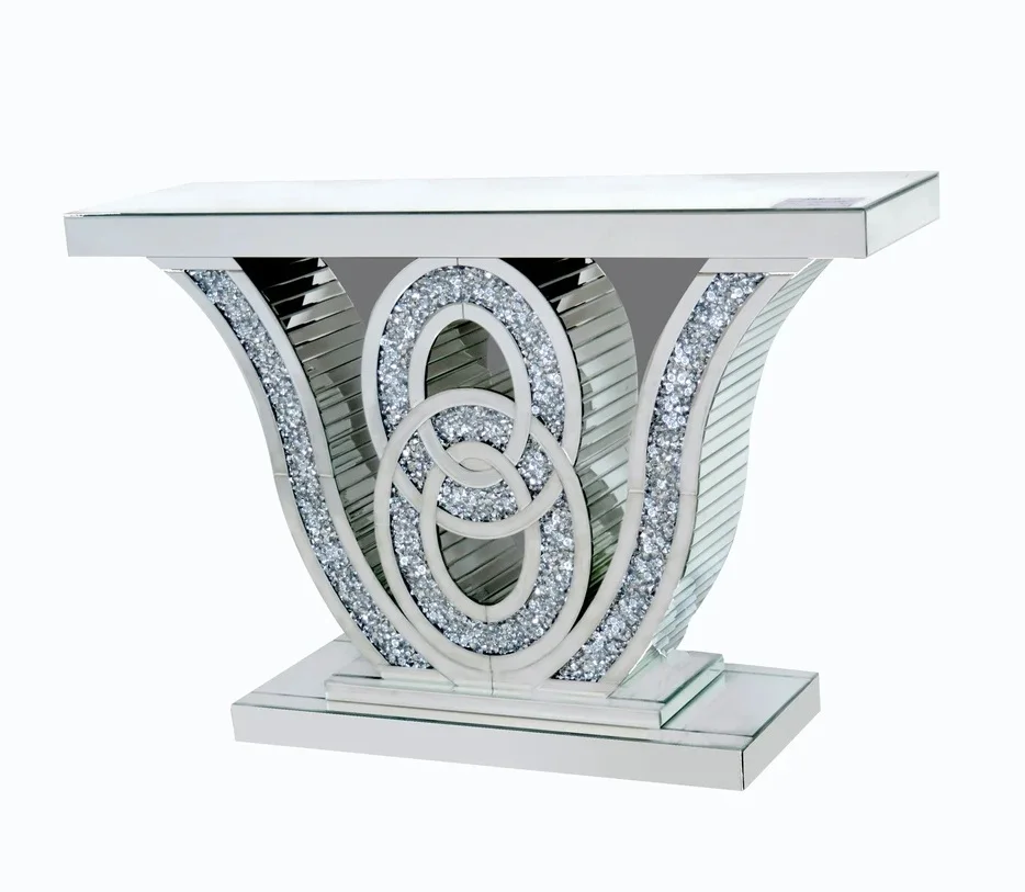 Mirrored Console Table with Sparkle Crystal - Perfect for Home