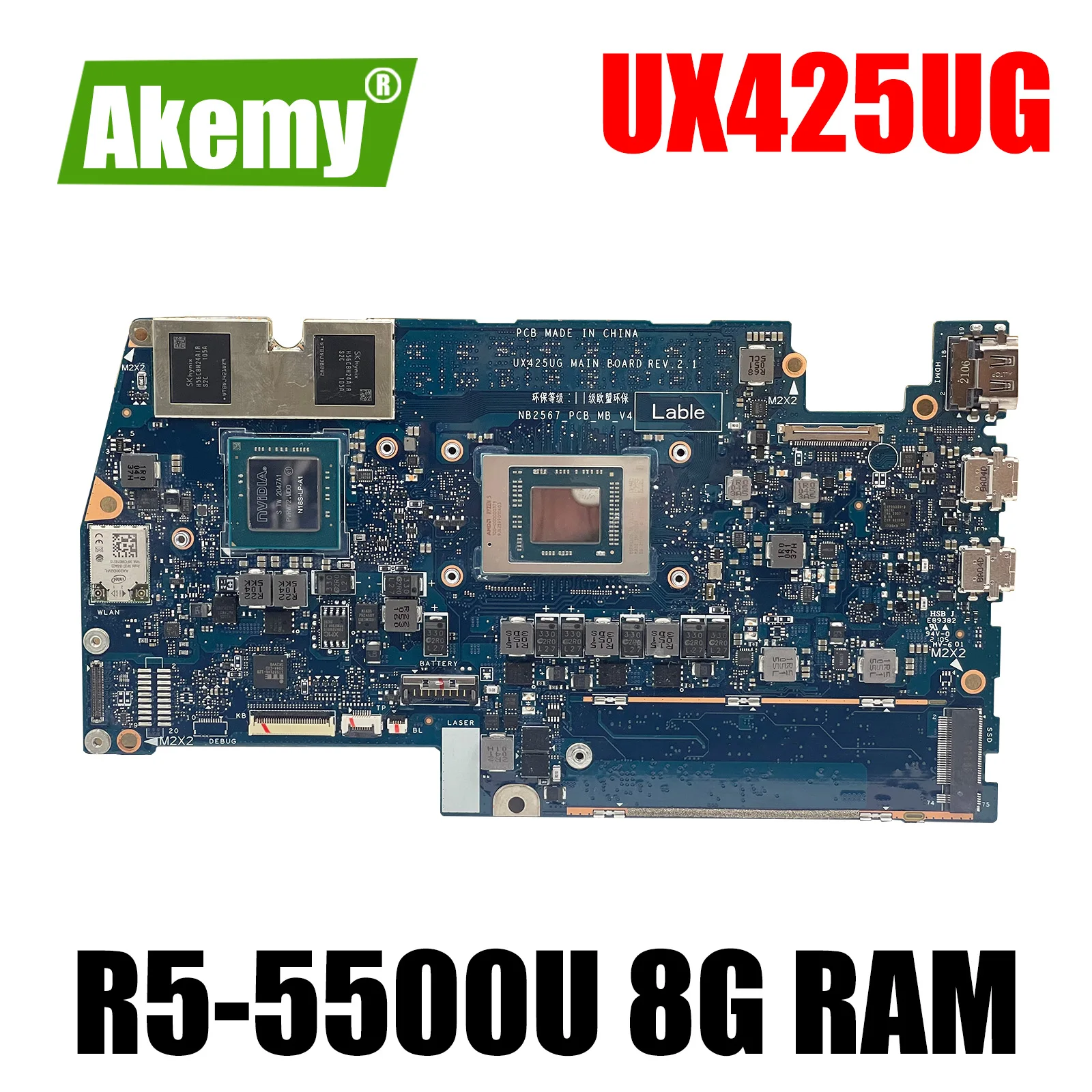 Asus Zenbook UX425UG Motherboard - AMD R5-5500U, 8G RAM