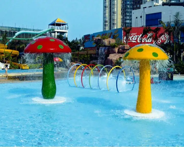 Fun and Safety at Water Park Swimming Pool - Children's Play Mushroom ...