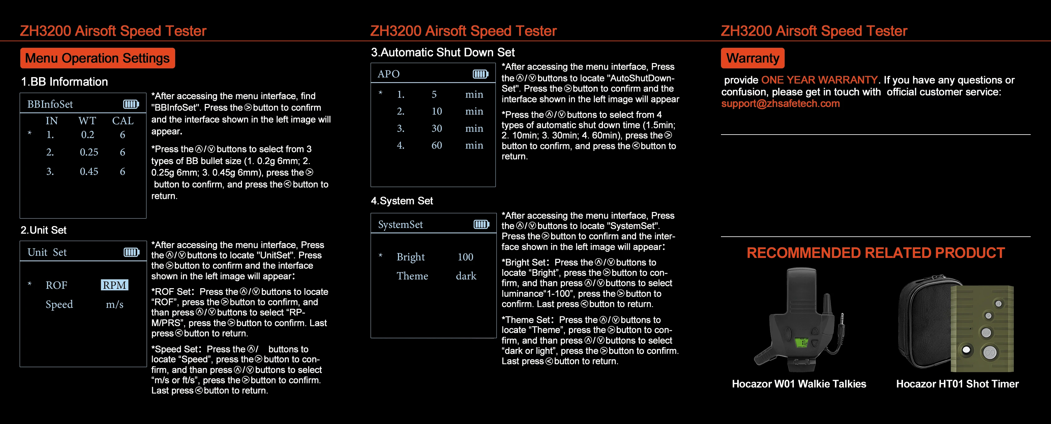 Tactical Hunting Chronograph Speed Tester Measures Bullet Velocity ...