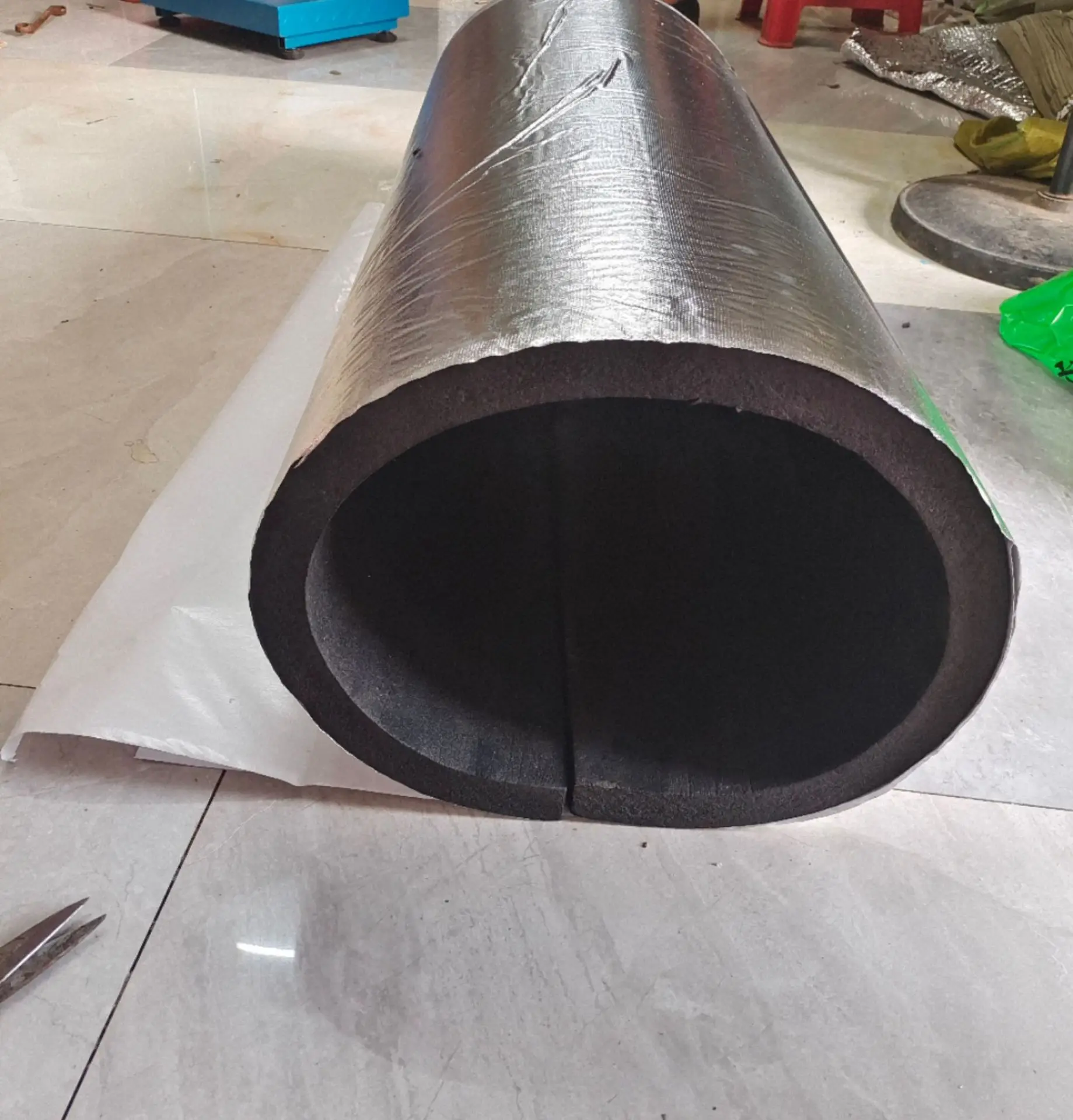 Flexible PVC Rubber Foam Pipe Insulation - Class B1 Fire Rating